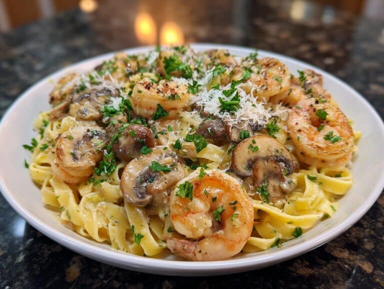 Irresistible 30-Minute Shrimp and Creamy Mushroom Tagliatelle Recipe
