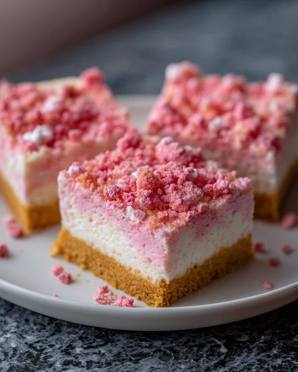 Irresistible Pink Sugar Cookie Cheesecake Bars in Just 4 Steps
