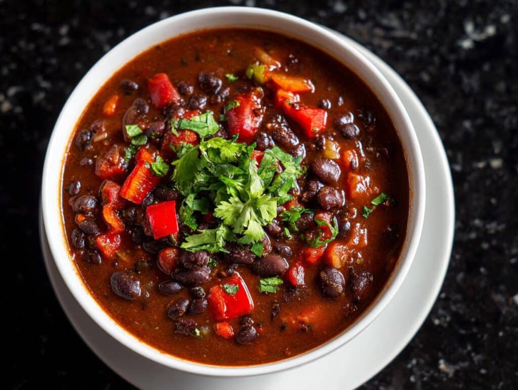 Best Black Bean Soup with Tomato Broth in 30 Minutes
